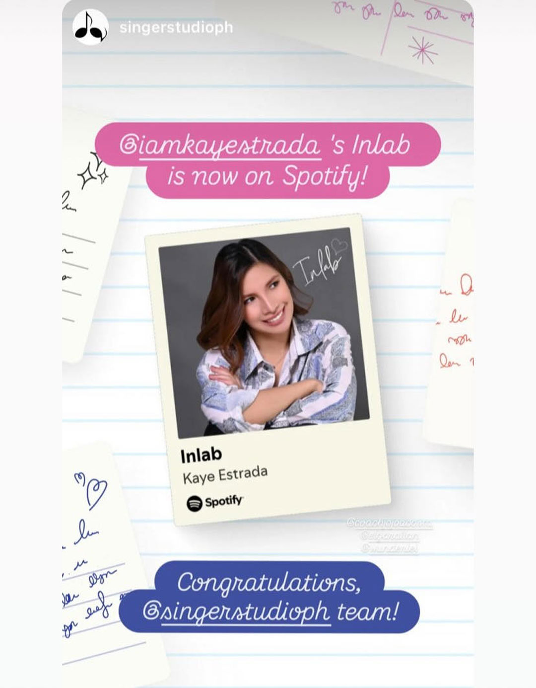 Kaye Estrada's "Inlab" now on Spotify! - Jojo Acosta's Singer Studio