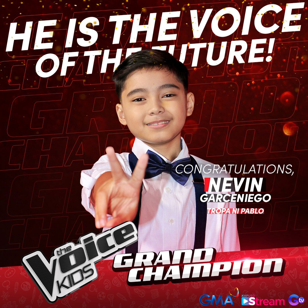 Nevin Garceniego wins the prestigious 'The Voice Kids' - Jojo Acosta's ...